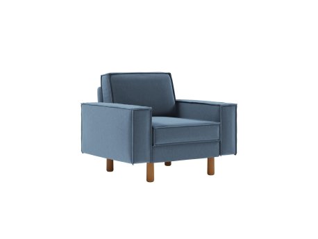 Atelier del Sofa 1-Seat Sofa Sparrow 1 Ocean Blue Walnut