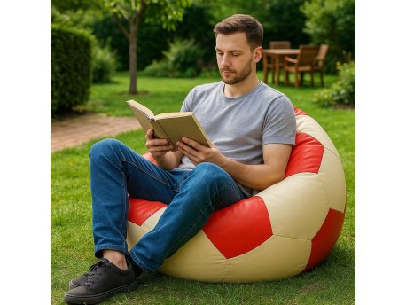 Atelier del Sofa Bean Bag Football Big Red White