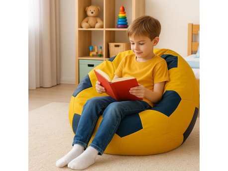 Atelier del Sofa Bean Bag Football Small Yellow Blue