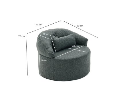 Atelier del Sofa 1-Seat Sofa fotelja Pitta Anthracite