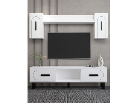 HANAH HOME TV polica Yosun Bohem White Black