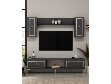 HANAH HOME TV polica Orion Anthracite Silver