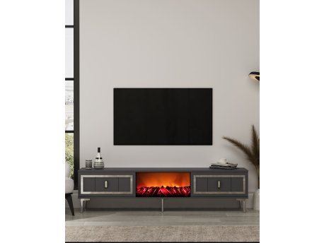 HANAH HOME TV polica Orion Fireplace - Anthracite Silver