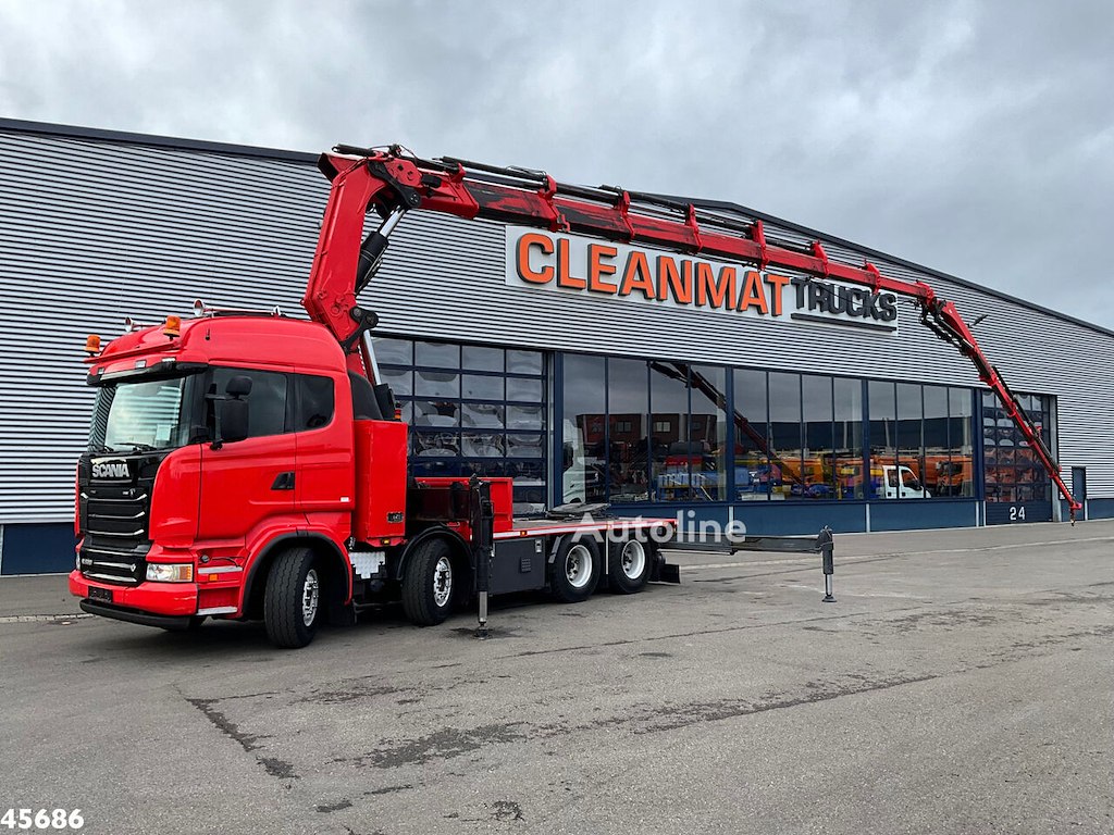Scania R620 V8 8x4 Hiab 105 Ton/meter laadkraan + Fly-Jib! tegljač