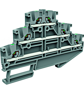 Three-level - Push-in terminal EFT220GR 2.5mm² grey
2-poles + earth connection