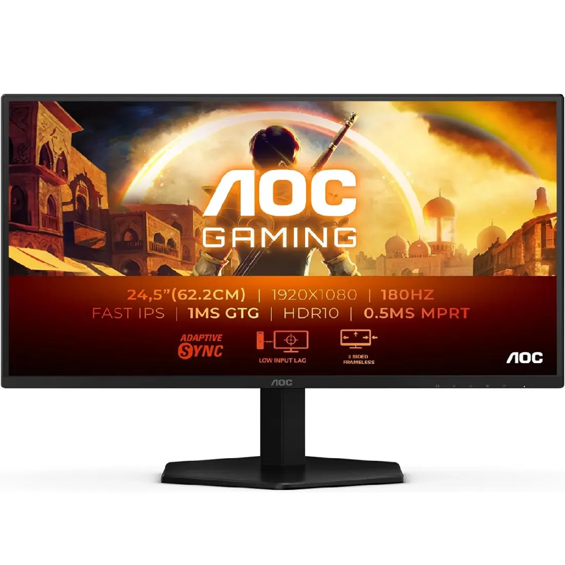 AOC Gaming monitor 25G42E, 25", Full HD, IPS, 180 Hz, 1 ms, FreeSync, Crni