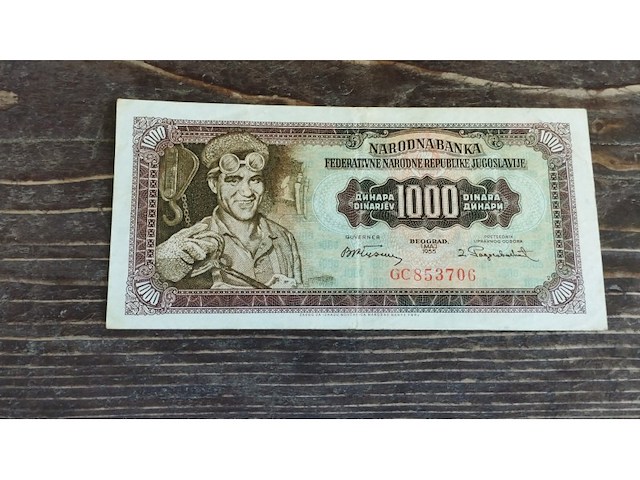 1000 DINARA 1955 LEPA