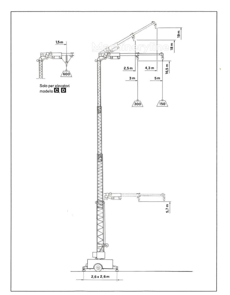CIBIN EAST 1956 brzomontažna toranjska dizalica