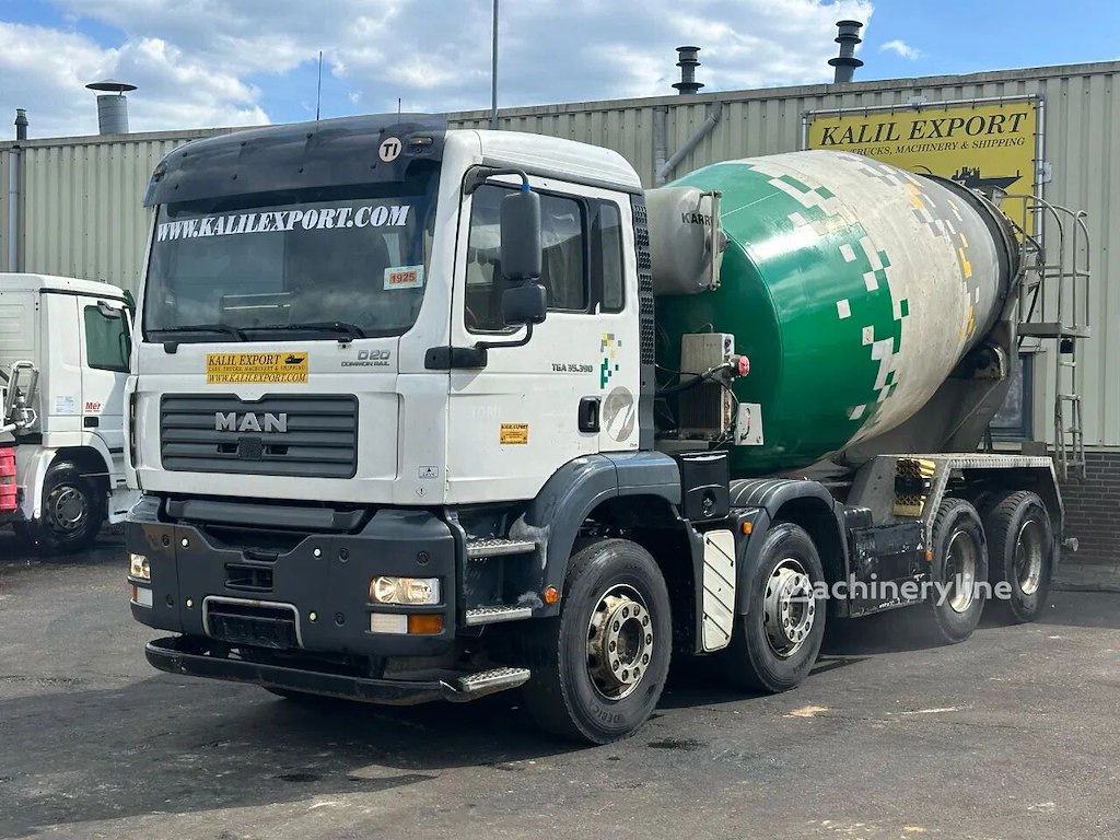 MAN TGA 35.390 Concrete Mixer Karrena 9 CBM 8x4 Full Spring Manual G kamion s mešalicom za beton