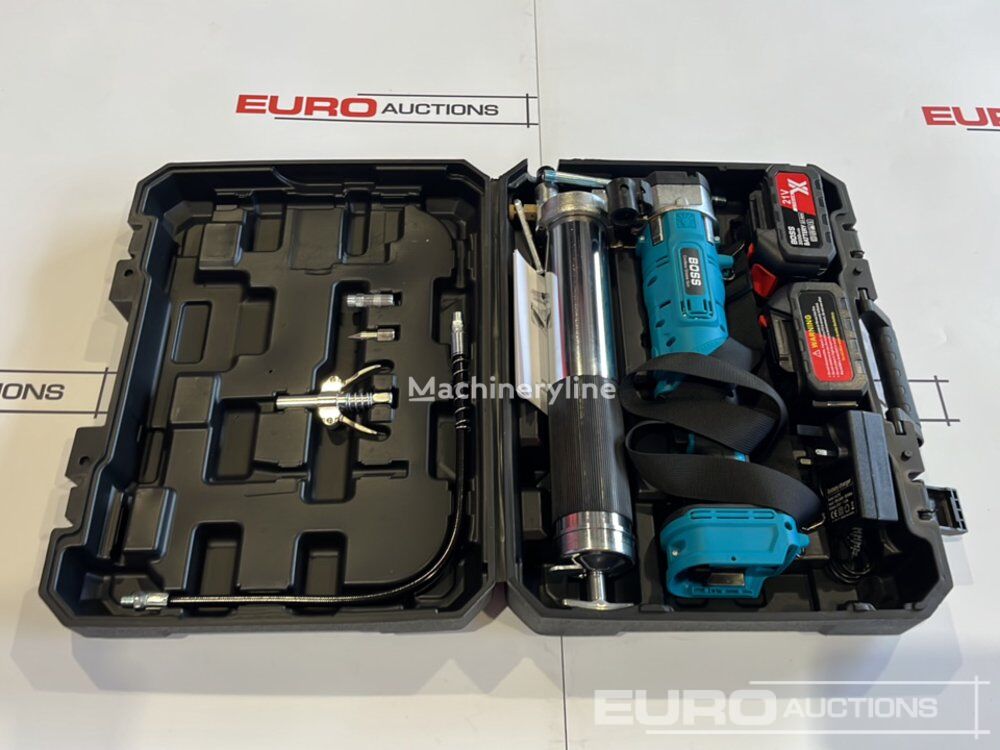 Prodaje se Boss 21 Volt Lithium Battery Cordless Grease Gun, 2 Batteries, Charge špric za podmazivanje na aukciji
