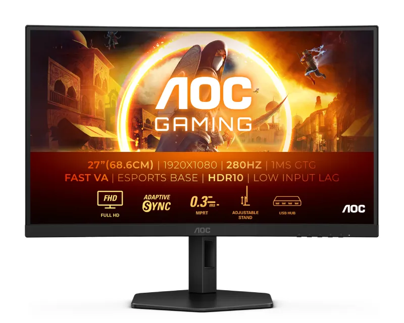 AOC 27 inča C27G4ZXU FHD 1920x1080 Fast VA 280 Hz zakrivljeni gaming monitor