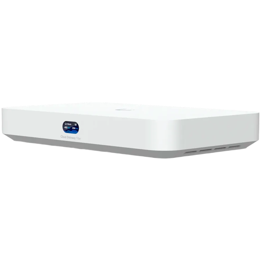 Ubiquiti UniFi UCG-Fiber-EU Desktop 10G Cloud Gateway with integrated PoE switch, Includes full UniFi application suite for device management, 5 Gbps routing with IDS/IPS, 10G SFP+ and (1) 10 GbE ...
