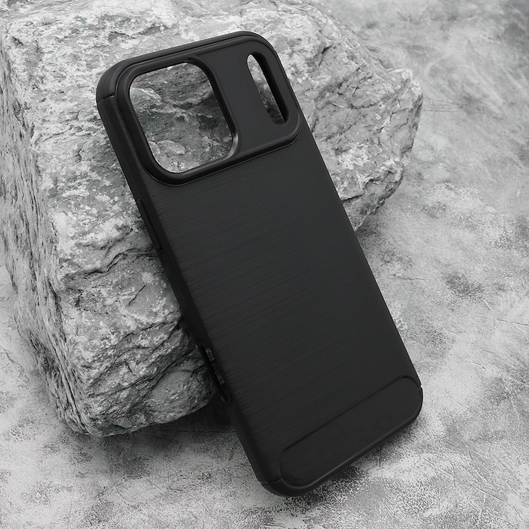 Zastitna silikonska maska (futrola) BRUSHED - iPhone 17 Pro Max (6.9) crna (MS)