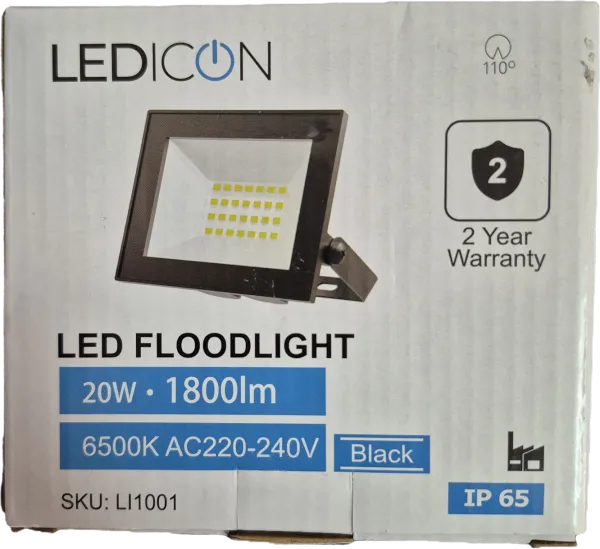 LEDICON LED REFLEKTOR 20W, 1800lm, 6500K, IP65