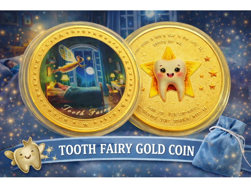 Zubic Vila zlatni novcic Tooth Fairy NOVO