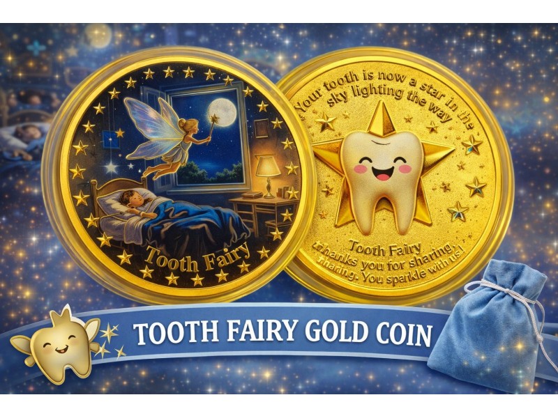 Zubic Vila zlatni novcic Tooth Fairy NOVO