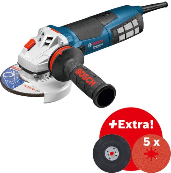 Bosch GWS 19-125 CIE ugaona brusilica + snažan flex kabl + 5x X-LOCK fiber diskova (0615990M35)