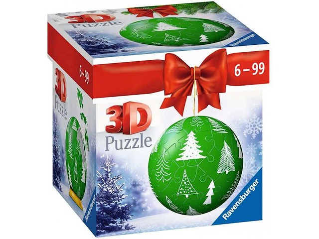 Novogodišnja kugla 3D Puzzle 54 dela Winter green Ravensburger 11270