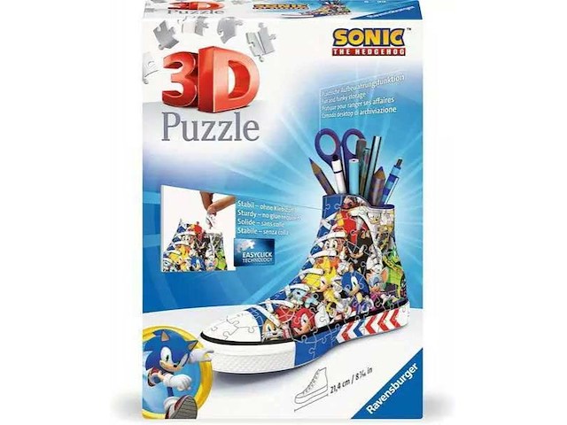 3D Puzzle slagalica 108 delova Patika Kutija za olovke Sonic Ravensburger 11593