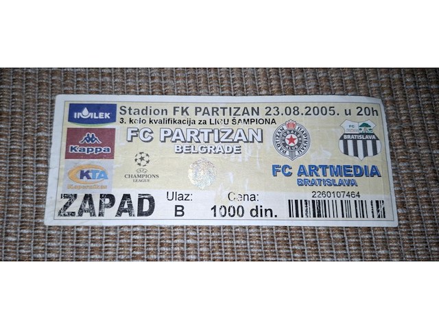 Partizan - Artmedia Bratislava 23.08.2005.