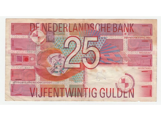 25 Gulden - 1989 - Holandija, Netherlands