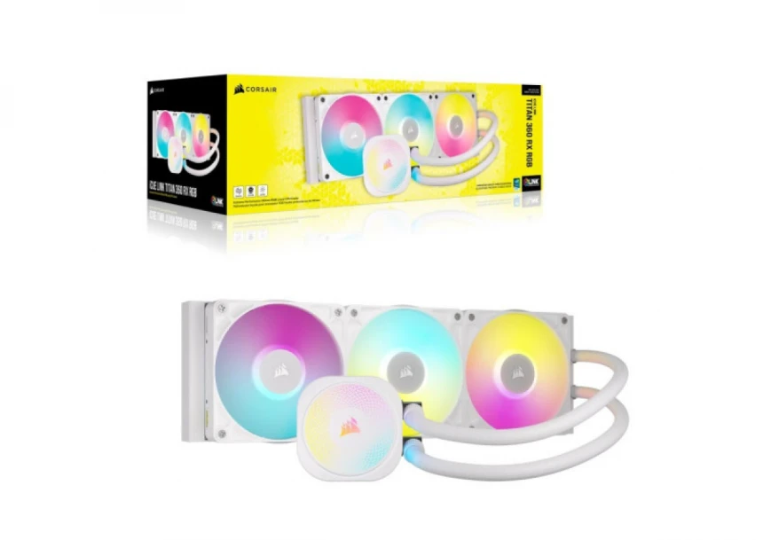 CPU Hladnjak Corsair iCUE LINK TITAN 360 RX RGB AIO Liquid White, CW-9061021-WW
