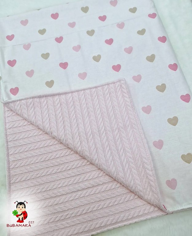 Bubamara037 Pokrivač za bebe Srca, 95cm x 75cm