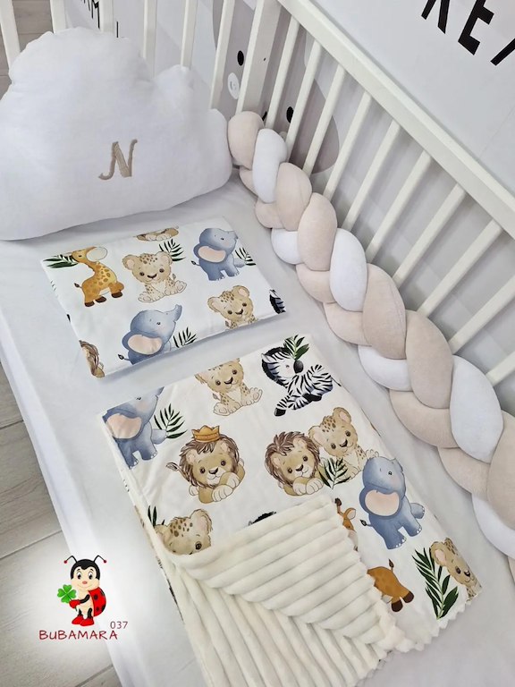 Bubamara037 Pokrivač za bebe, 95cm x 75cm, Životinje