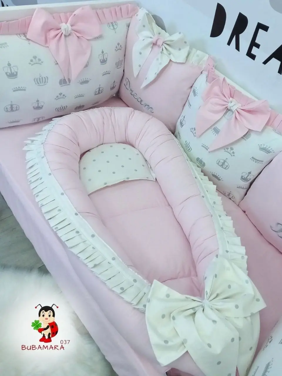 Bubamara037 Gnezdo za bebe sa karnerom, Roze