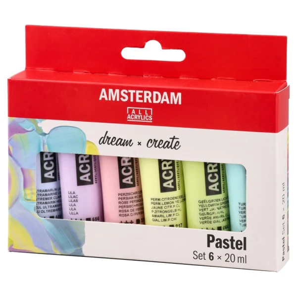 Amsterdam, akrilna boja, set 6K, pastel set, 6 x 20ml