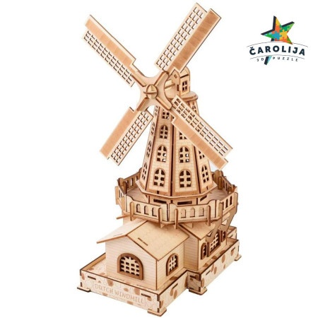 Čarolijashop Woodcraft 3d drvena puzla - Holandska vetrenjača ii ( 9240)