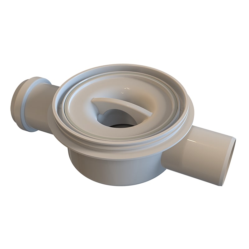 Pvc slivnik F50 horizontalni (ultra niski) - prolazni ISAFLEX 7153