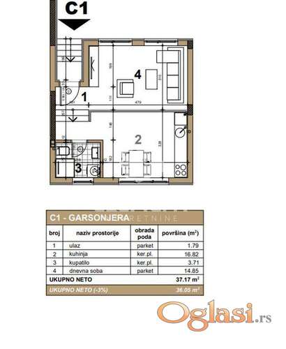 Odlican jednoiposoban-novogradnja, PDV! USELJIV! ID#1032