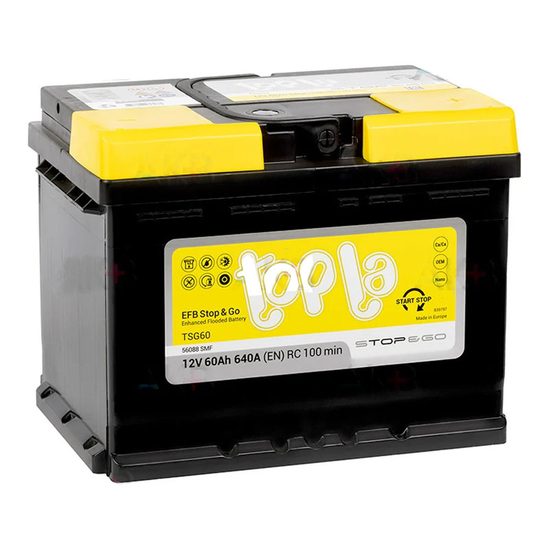 Topla EFB Stop & Go 12/60AH +D 640A