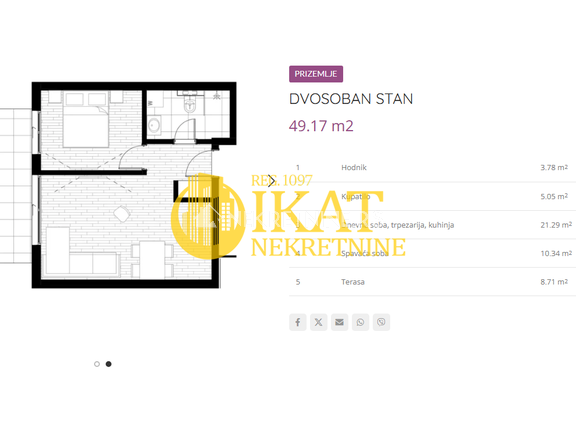Lekino brdo, Rade Končara novogradnja 49,17m2 + pdv ID#4441