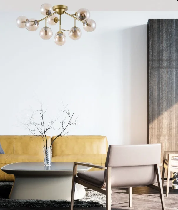 Maytoni Dallas plafonska lampa zlatna-dim staklo G9x12 28W