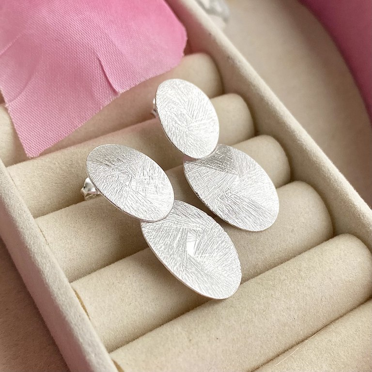 Srebrne minđuše „Twin shapes“ M666