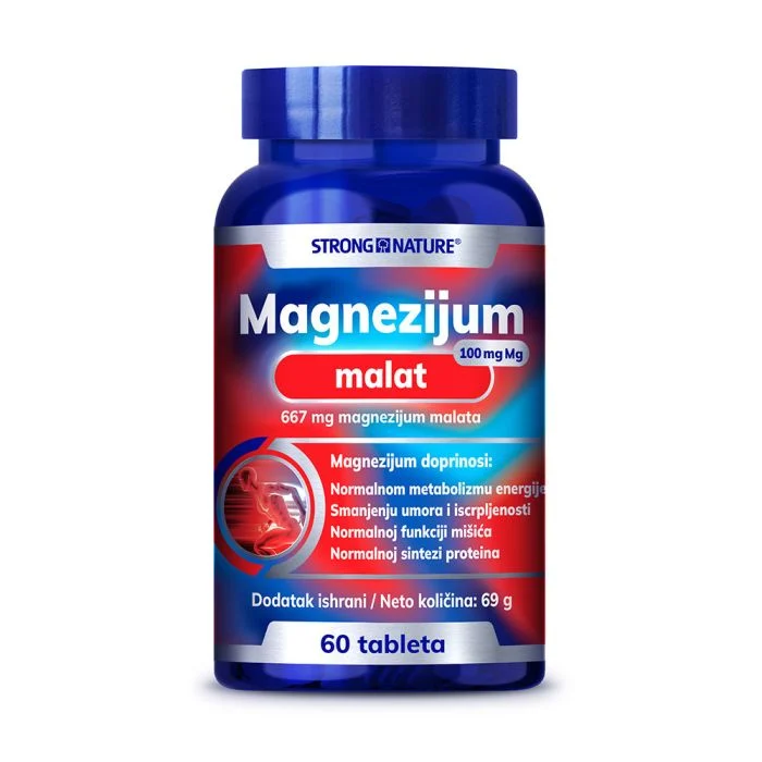 Strong Nature Magnezijum malat (100 mg Mg), 60 tableta