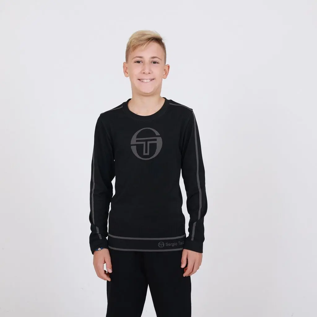 Sergio Tacchini Majica za dečake Troy, Dugi rukav, Crna