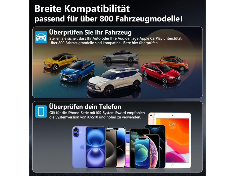 Bežični CarPlay adapter za iOS-Auta od 2017-Plug & Play