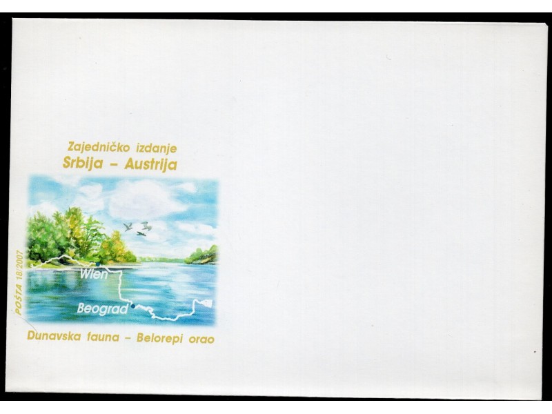 Srbija 2007 - Dunavska fauna - koverat za FDC