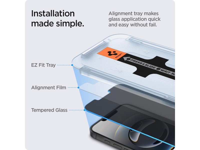 Spigen Glas.tR EZ Fit Tempered Glass for iPhone-2 pakov