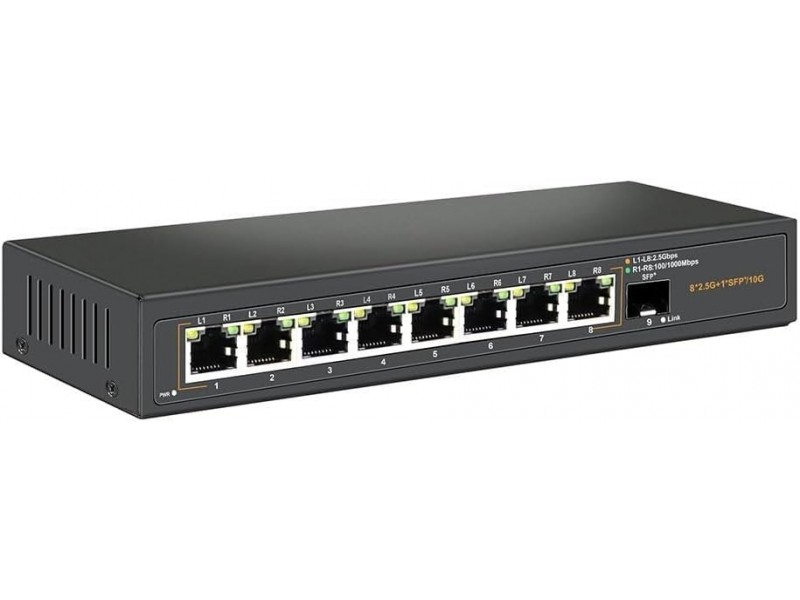 2.5G Ethernet Switch 8 x 2.5G + 1 x 10G SFP Port Davuaz