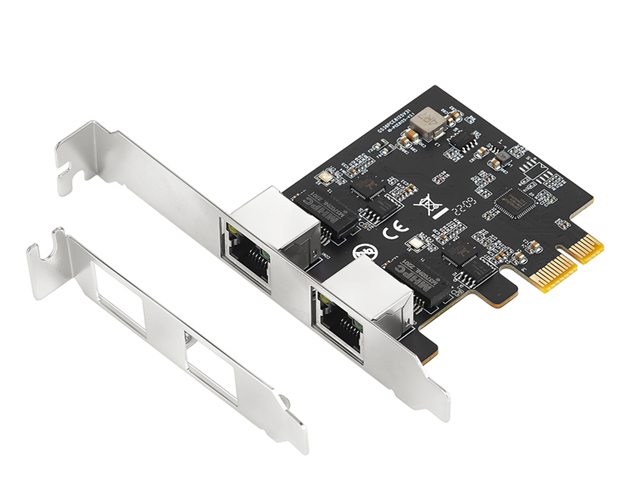 E-Green PCI-Express kontroler na 2-port 2.5 Gigabit Ethernet (Realtek 8125B)