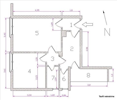 Zemun 2,0 48m2(lođa 5), RENOVIRAN kod F.Višnjića