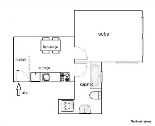 Zemun polje, 1.0, 27m2, može na kredit, useljiv