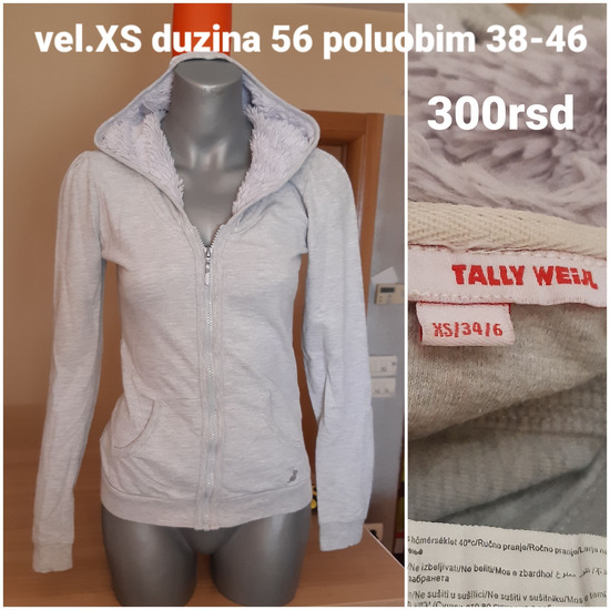 Dukserica Tally Weijl sa kapuljačom i zip