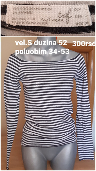 Majica na pruge model spuštenih ramena