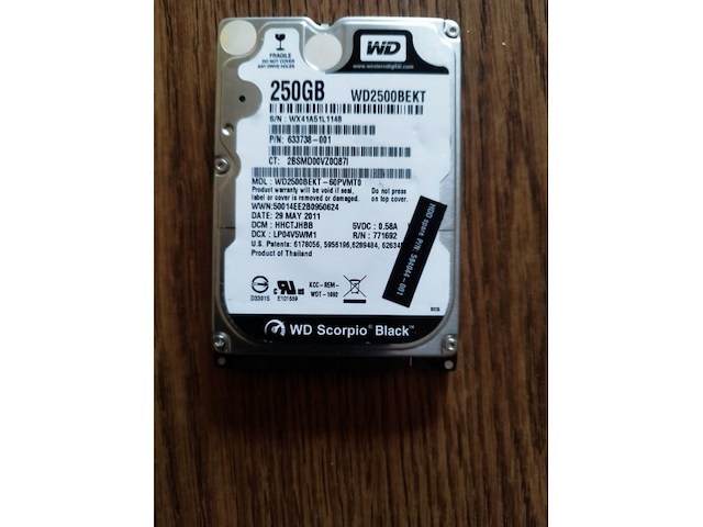Hard disk WD Scorpio black 250gb,sata II