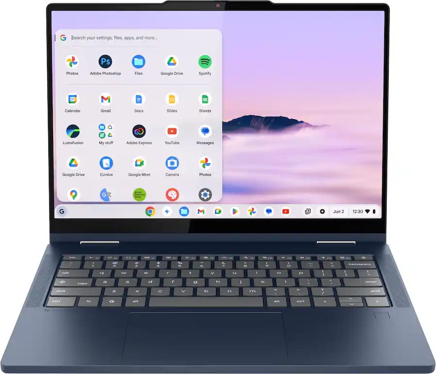 Lenovo - Chromebook Plus 2-in-1 14" Full HD Touchscreen Laptop - Intel Core 3 Processor N355 - 8GB Memory - 128GB UFS - Cosmic Blue